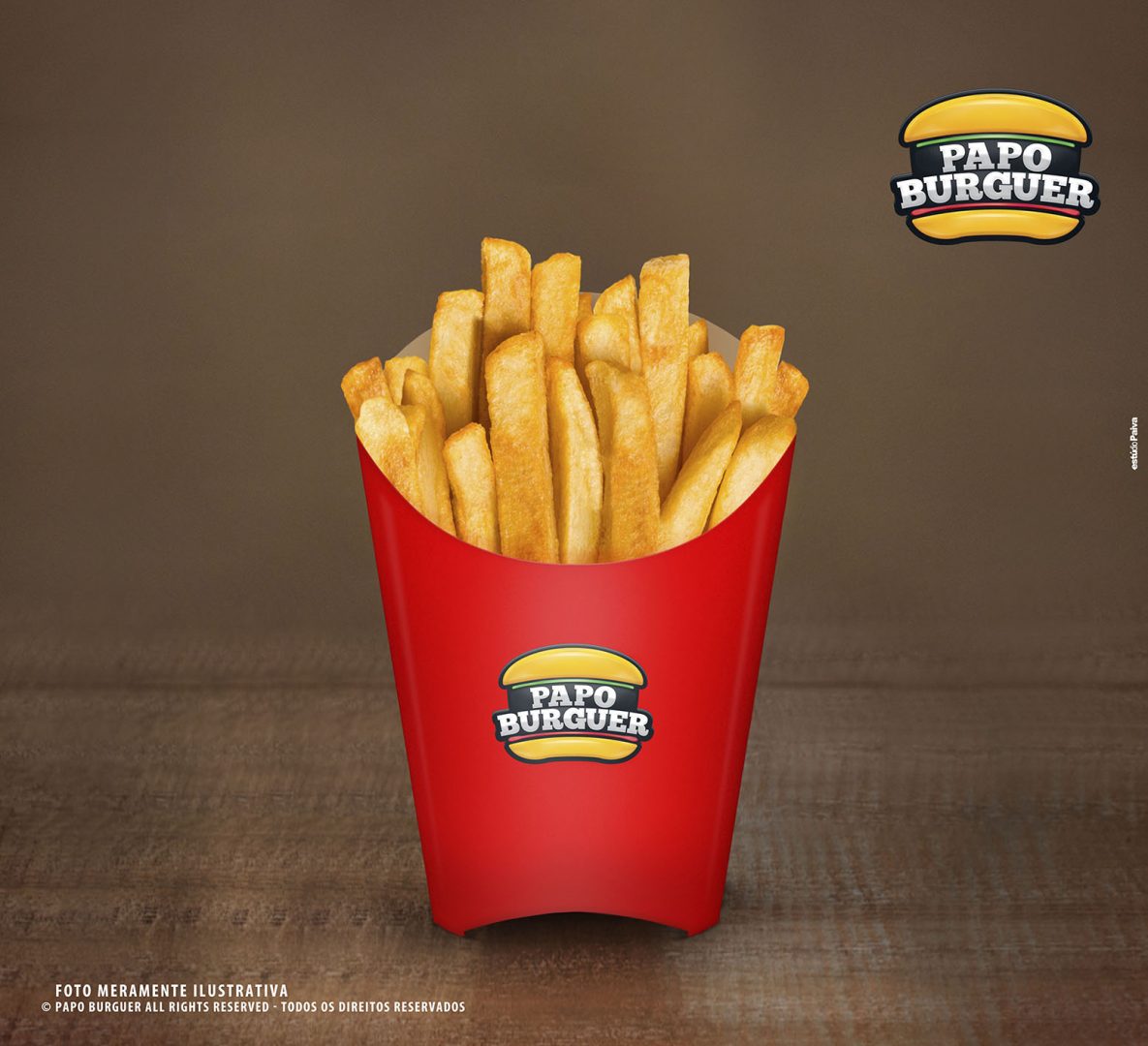 Tratamento de foto ilustrativa para batata frita fast food